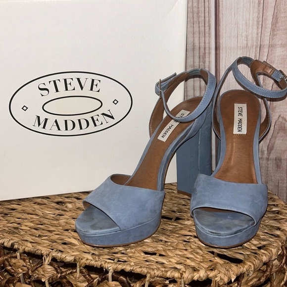 Steve Madden | Shoes | Steve Madden Light Blue Platform Heels Womans ...